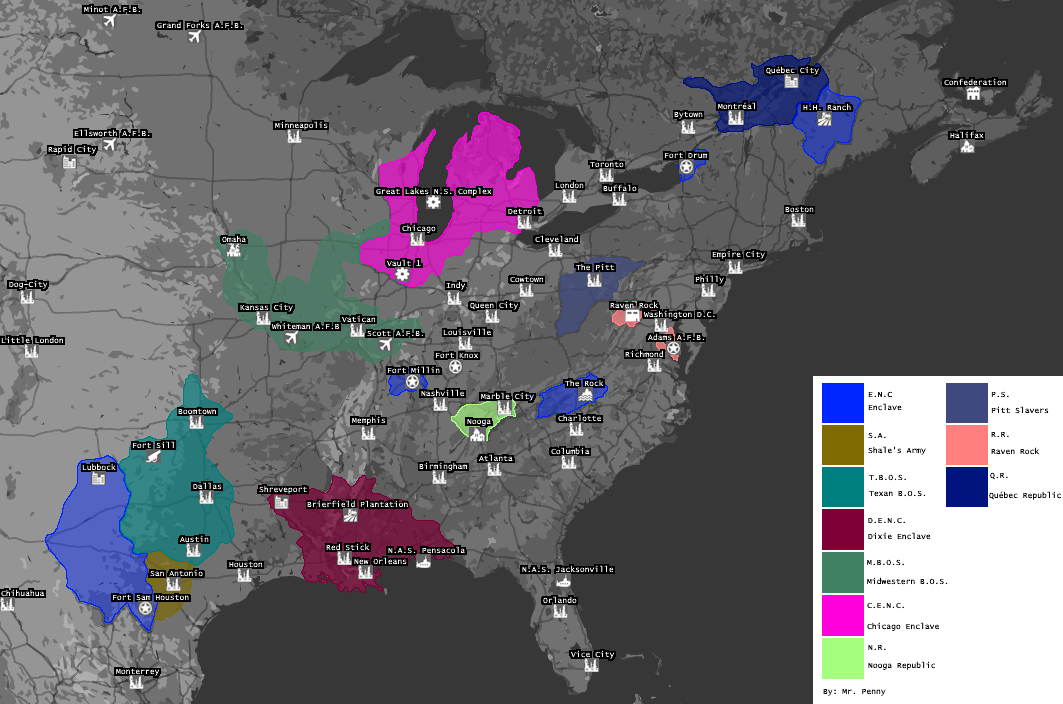 East Coast Map in FTA: Wasteland| World Anvil