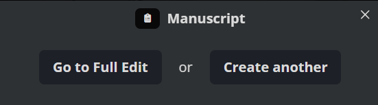 How to create a new Manuscript in Manuscripts Tutorials Knowledge Base ...