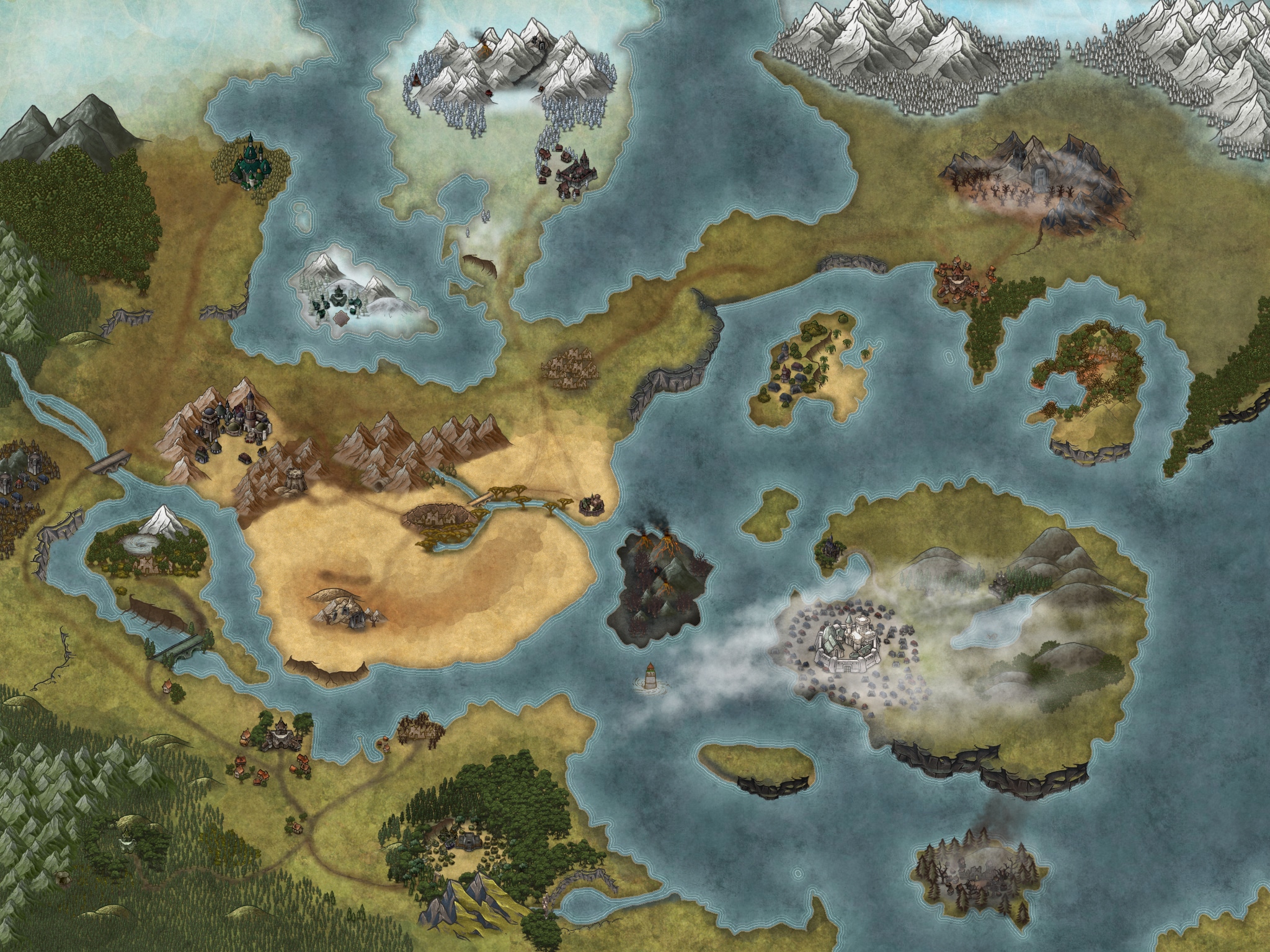Map of the Elemental Nations in Naruto: Divided World| World Anvil